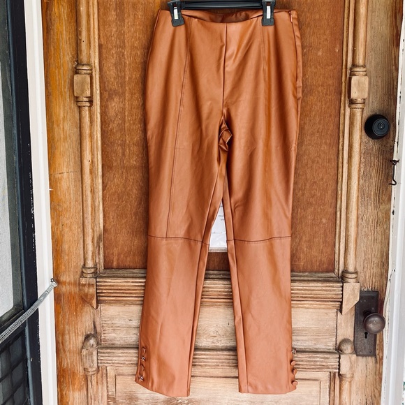Versona | Pants & Jumpsuits | Brown Leather Skinny Pants | Poshmark